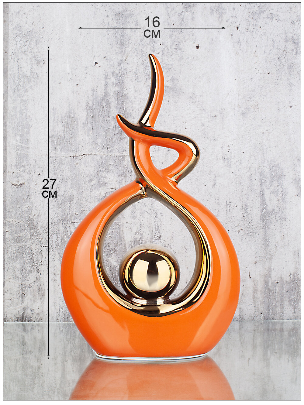 Статуэтка Винтаж оранжевая малая (27х16 см)