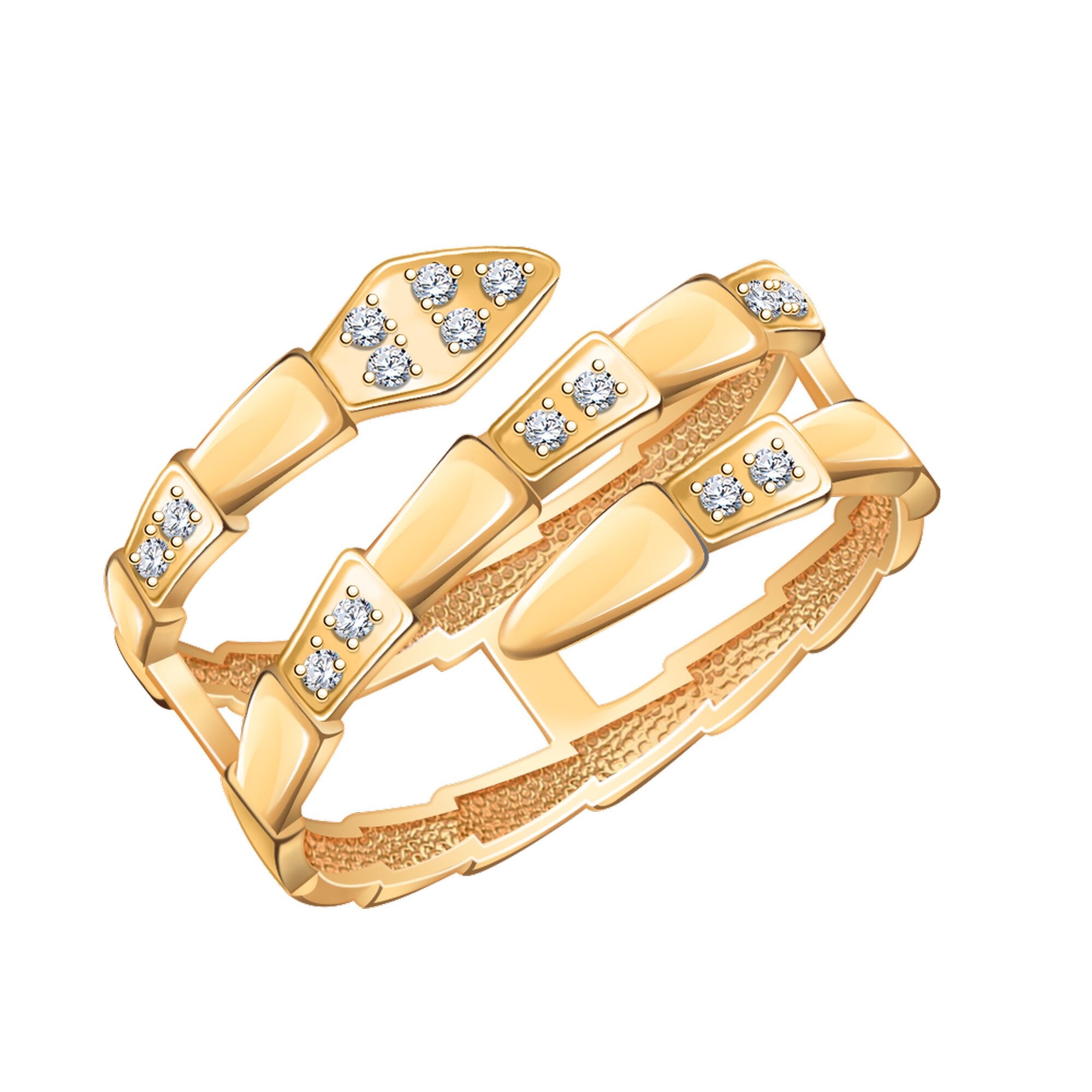 Кольцо, красное золото, 585 проба, фианит