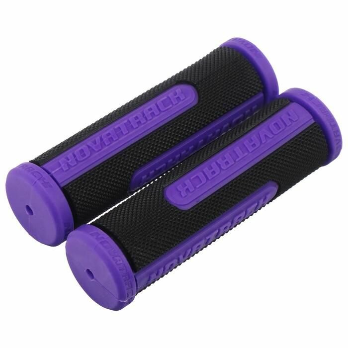 Грипсы велосипедные STG 110 мм, черный, фиолетовый