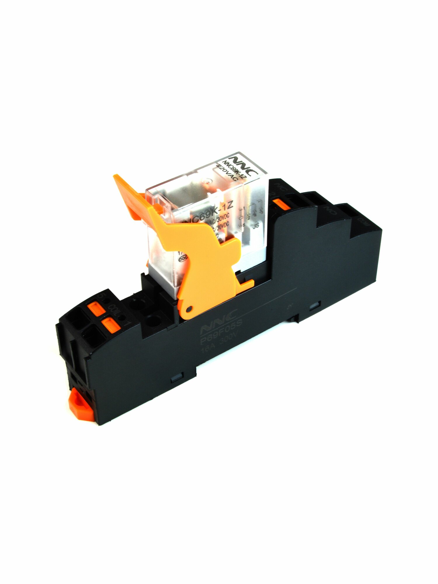 Промежуточное реле 24В AC, NNC, одноконтактное, без индикации, с колодкой(цоколем), с фиксатором