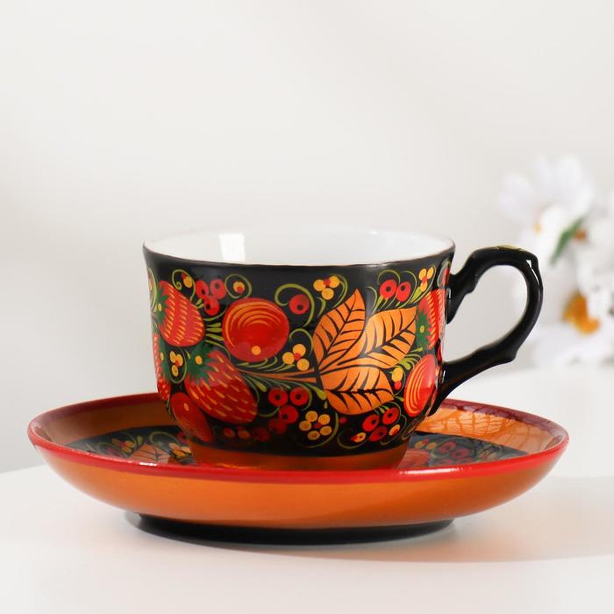 Чайная пара, 250 мл, хохлома, микс