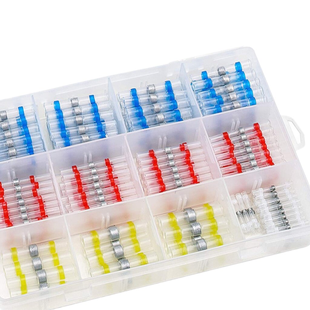 1 коробка 300шт термоусадочной средней соединительной клеммы водонепроницаемый набор комбинаций клемм с кольцевым припоем