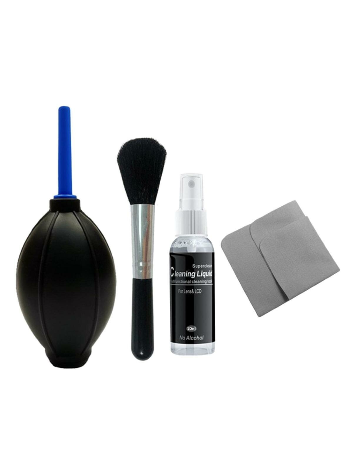 Объектив цифровой камеры "Четыре в одном", клавиатура мобильного телефона, набор для чистки компьютера