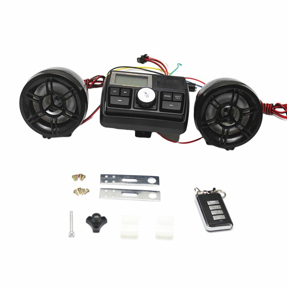 Мотоциклетная магнитола/MP3-плеер с защитой от кражи, дисплей 3", 12В, черная