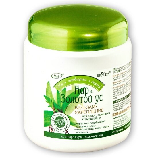Бальзам-укрепление Белита На отварах трав, Аир и Золотой ус, 450 мл