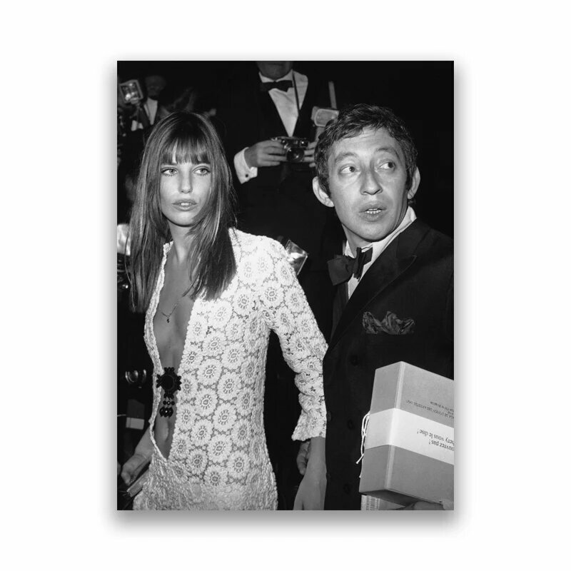 Плакат Джейн Биркин черно-белый Wall's Tale 30x40 cm No Frame