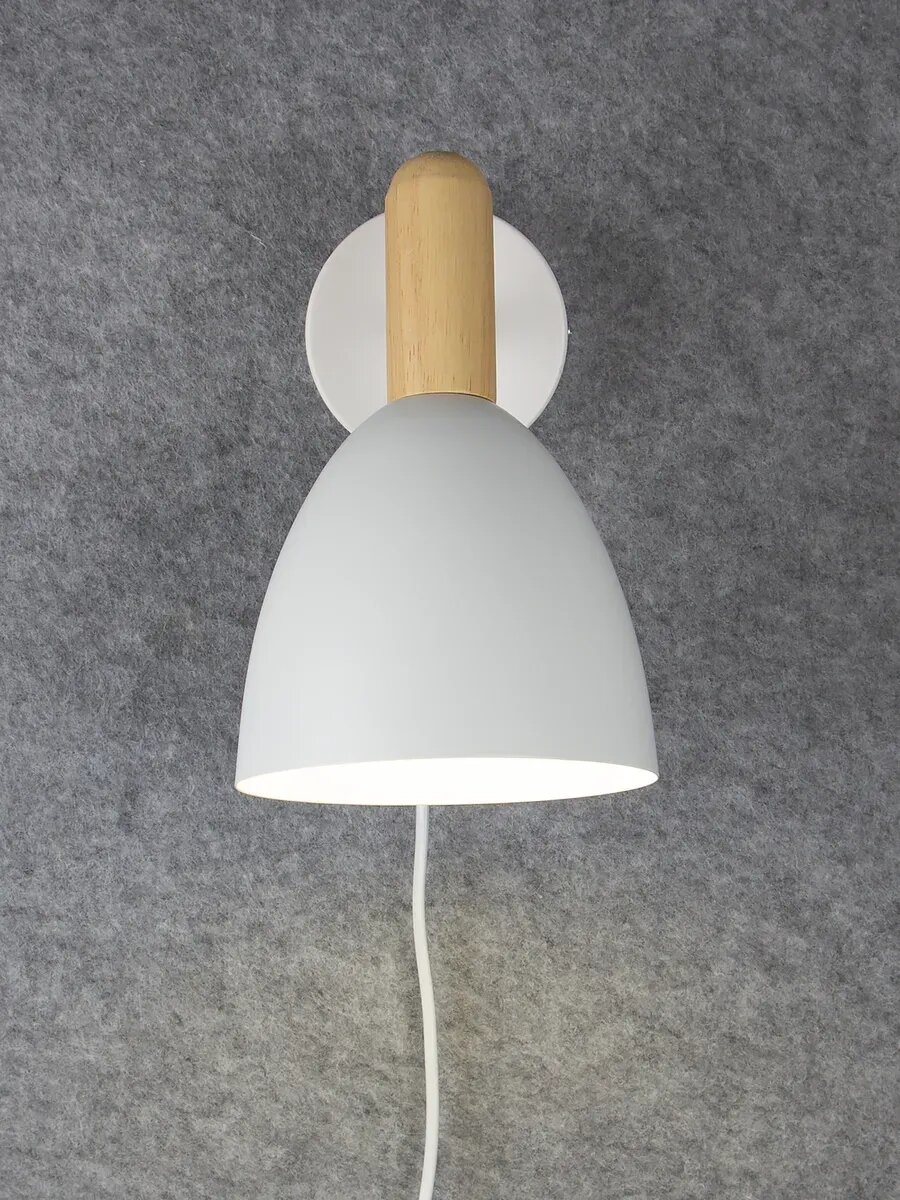 Бра настенный с выключателем Maple Lamp WL-26-WHITE(CORD), E27, белый