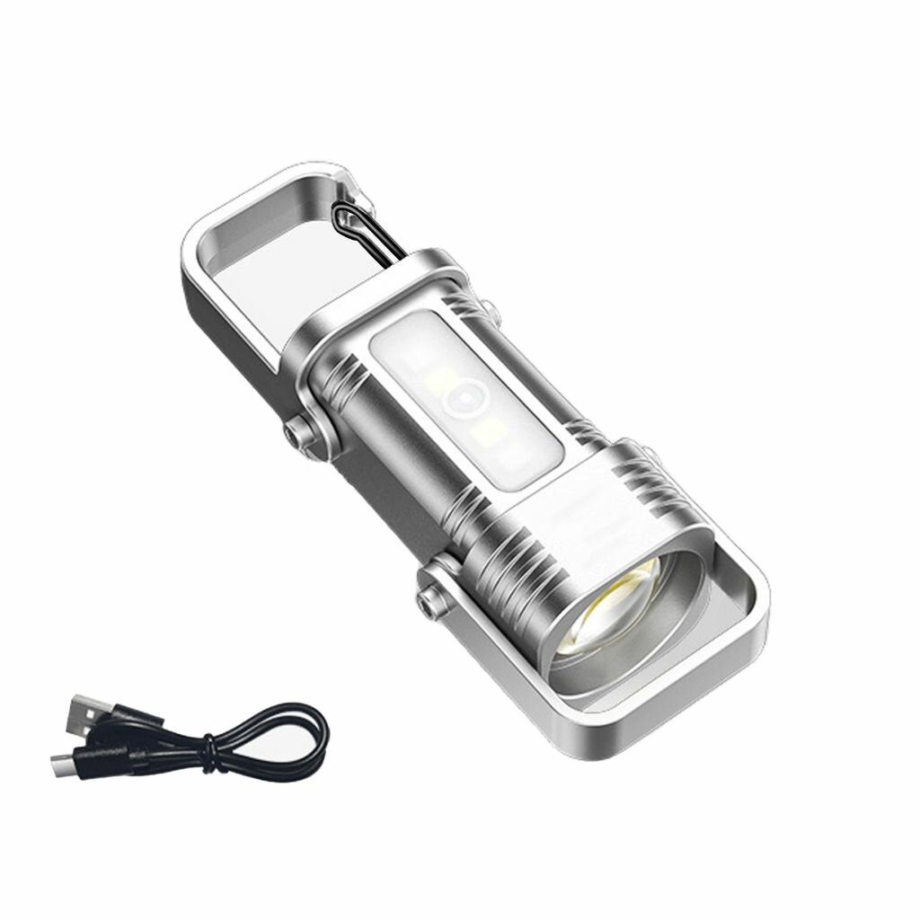 Фонарик-брелок, перезаряжаемый, мини-карманный, для альпинизма и путешествий