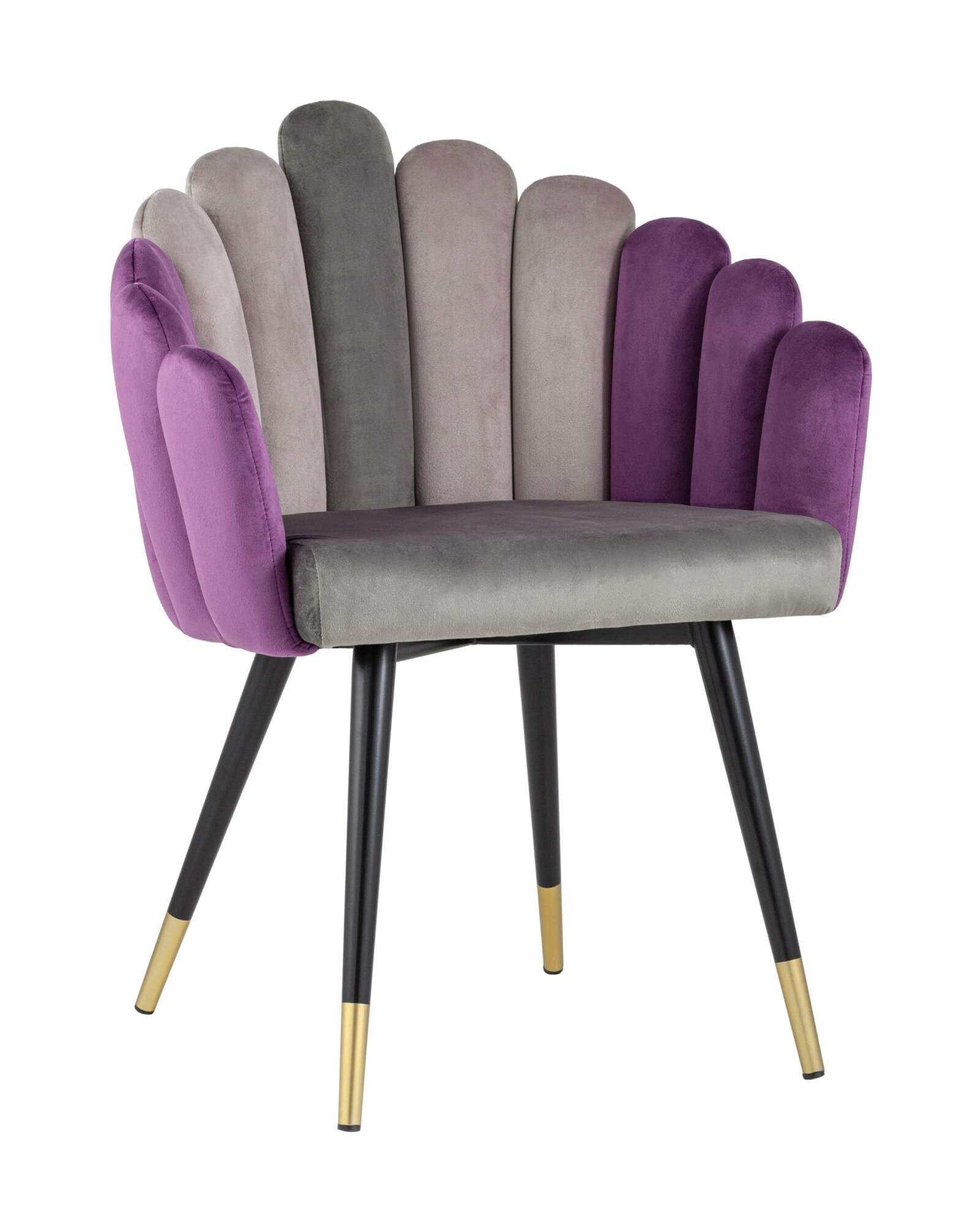 Стул-кресло Камелия STOOL GROUP серый, фиолетовый, розовый, ткань, металл, мягкое сиденье, с подлокотниками