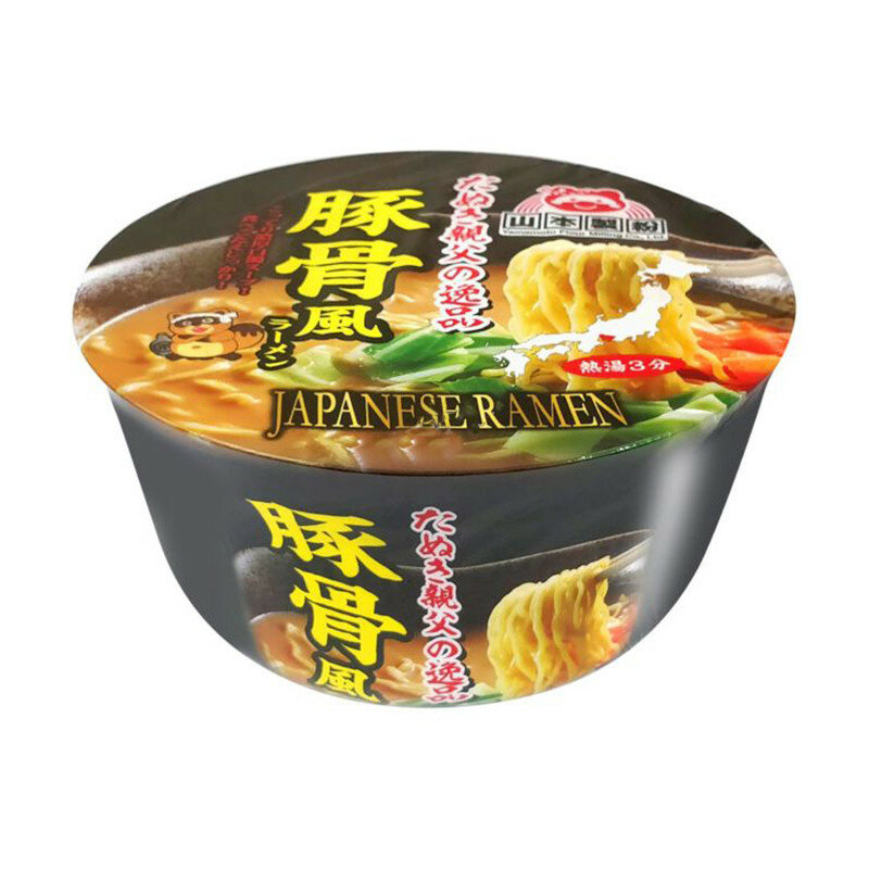 Лапша быстрого приготовления Yamamoto Seifun Рамэн на свином бульоне, неострая с чесноком 91 г, Япония