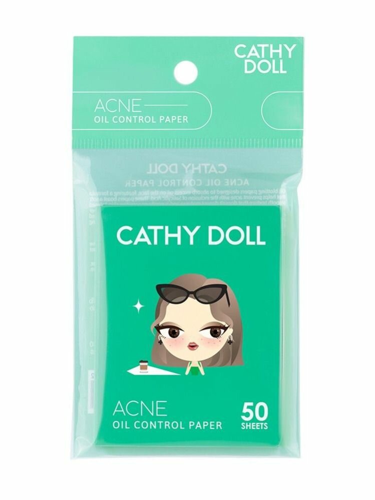 Cathy Doll Салфетки матирующие для лица против жирного блеска и акне, 50 шт.