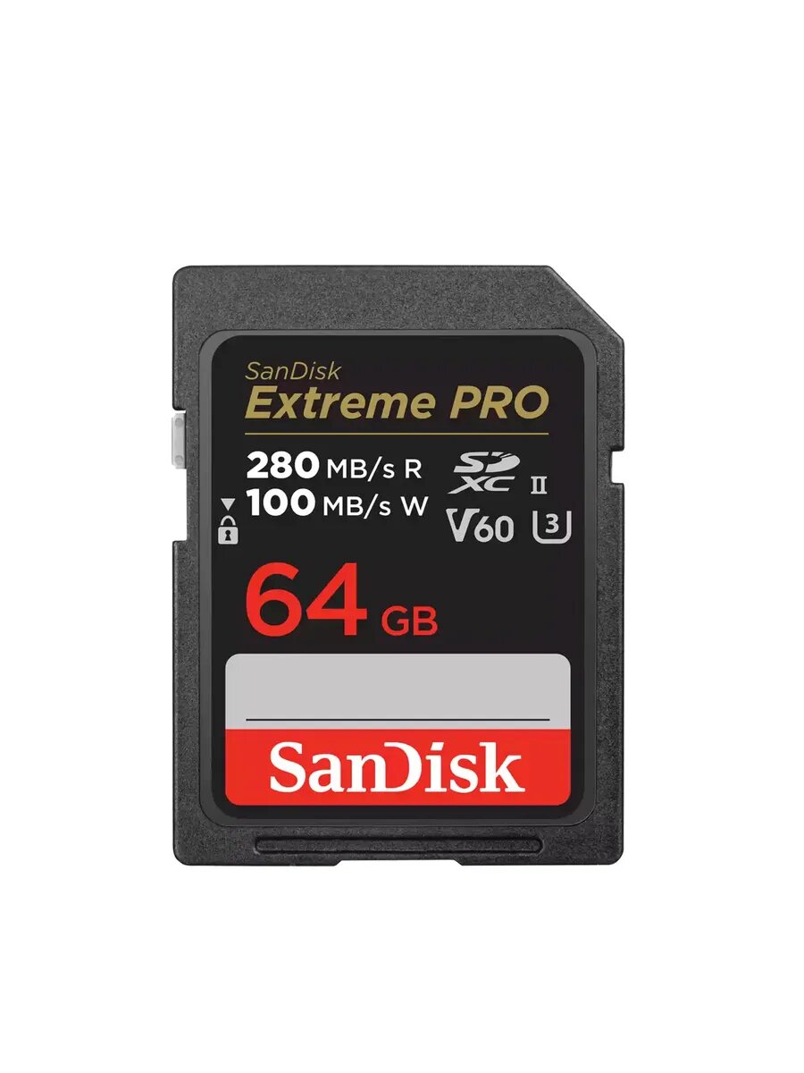 Карта памяти SanDisk Extreme PRO V60 UHS-II SD Card, водонепроницаемая