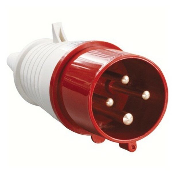 Вилка силовая 024 3Р+РЕ 32А 380В IP44 ИЭК PSR02-032-4, красная