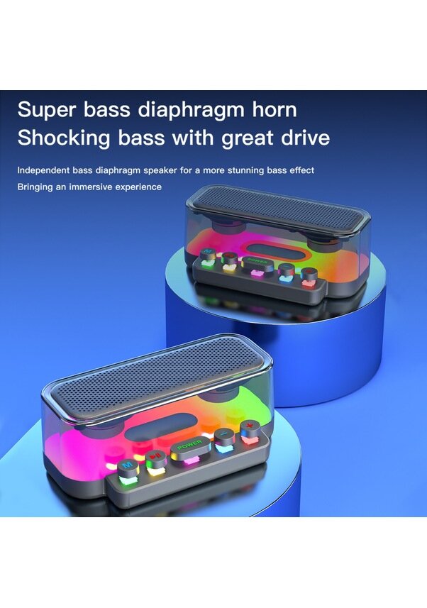 Портативная Bluetooth-колонка для караоке с 2 беспроводными микрофонами, светодиодной подсветкой и мощными басами / для улицы/дома/прямой трансляции