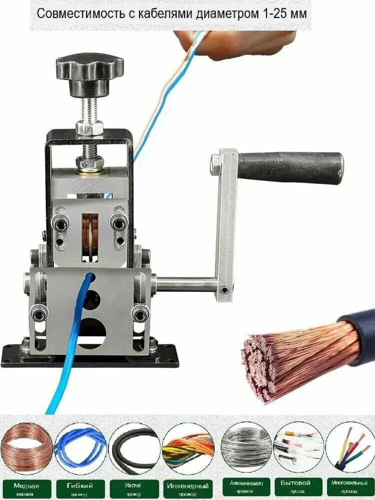 Портативный электрическая машина для зачистки проводов,1-20mm Станок для разделки кабеля, вручную или с электродрели