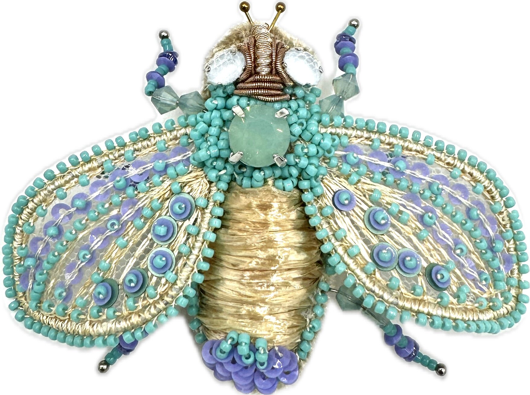 Брошь, бисер, стразы