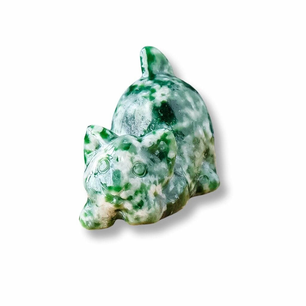 Резная хрустальная статуэтка кошки, миниатюрная фигурка милого животного для украшения стола