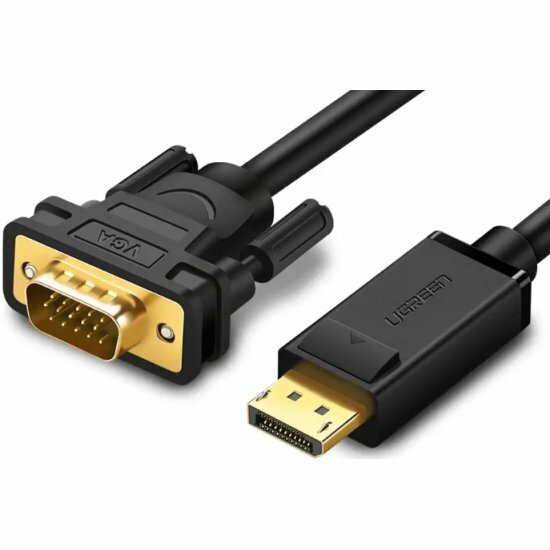 Кабель Ugreen DP105 DisplayPort - VGA, однонаправленный, 1.5 м, черный