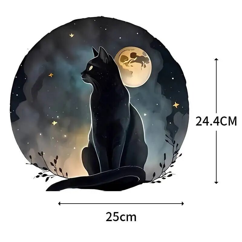 Наклейка "Черный кот под луной" 25х24.4 см, Цвет: yzhth00259-1