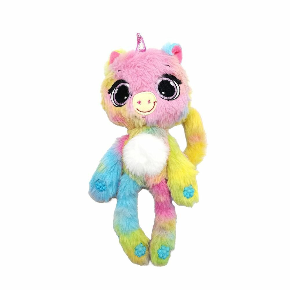 Мягкая игрушка TeamToys "Bubble Pops", Малиновый единорог, 23 см, ароматизированная, лапки с функцией Pop It, в коробке, от 3 лет