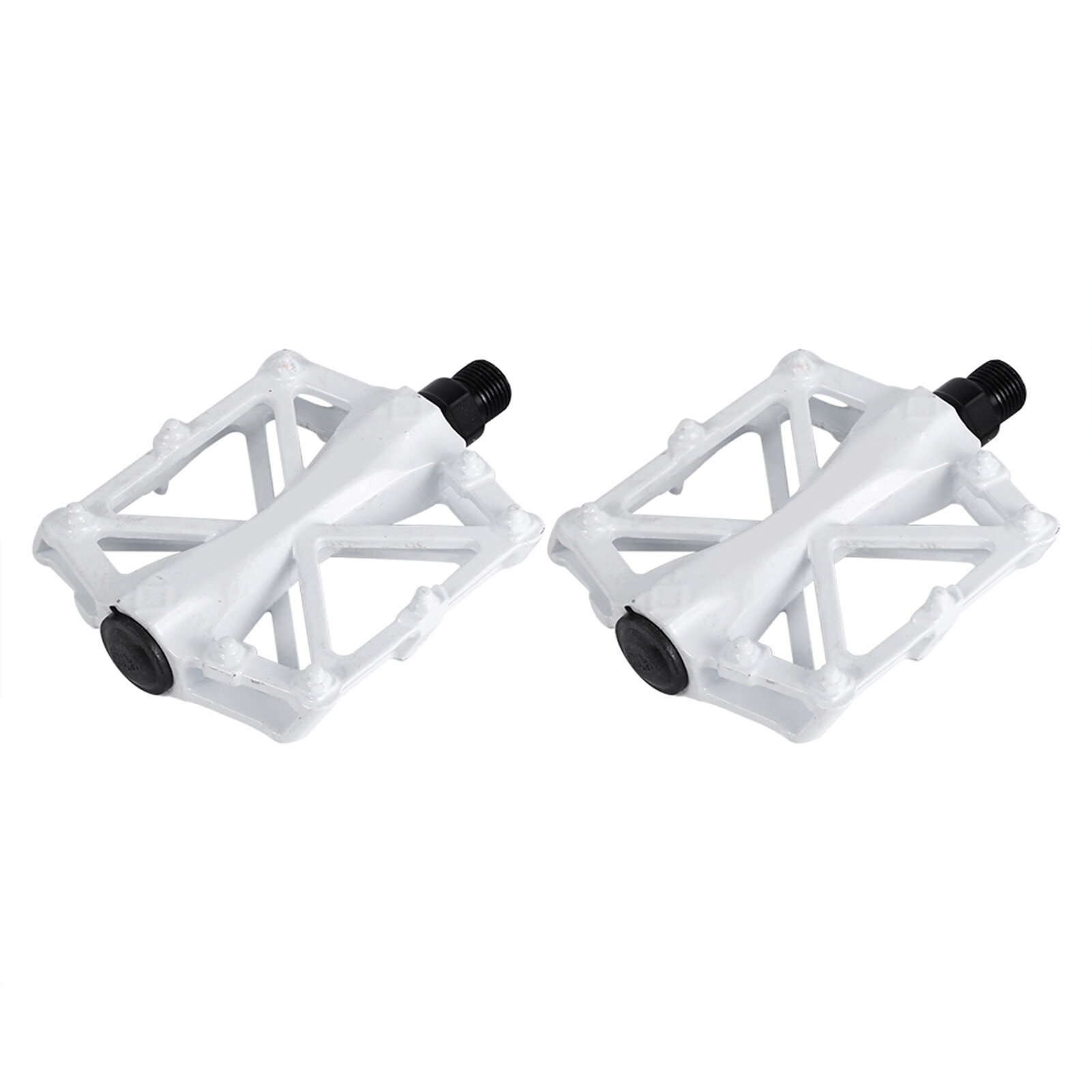 2 x легкие устойчивые алюминиевые педали Plat Bike с подшипниками (белые)