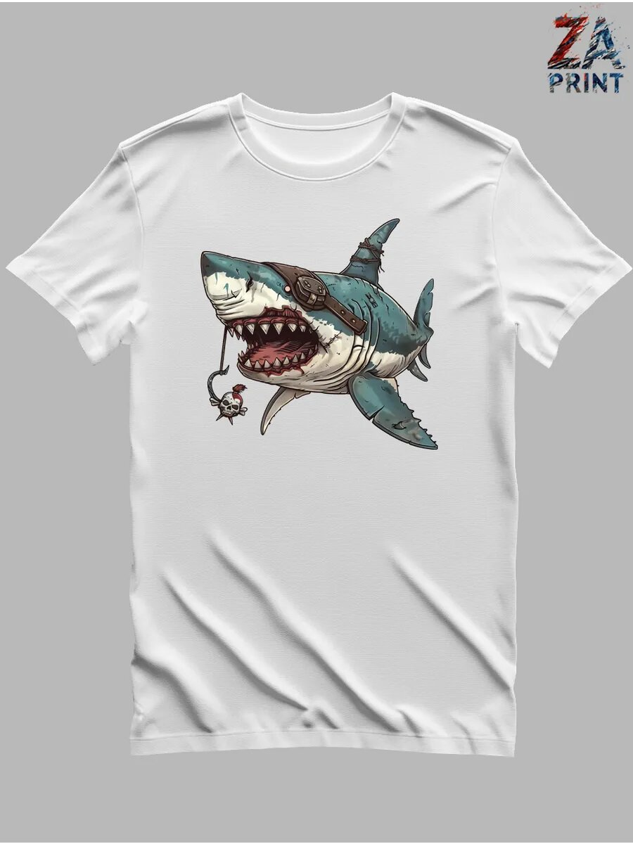 Футболка злая акула