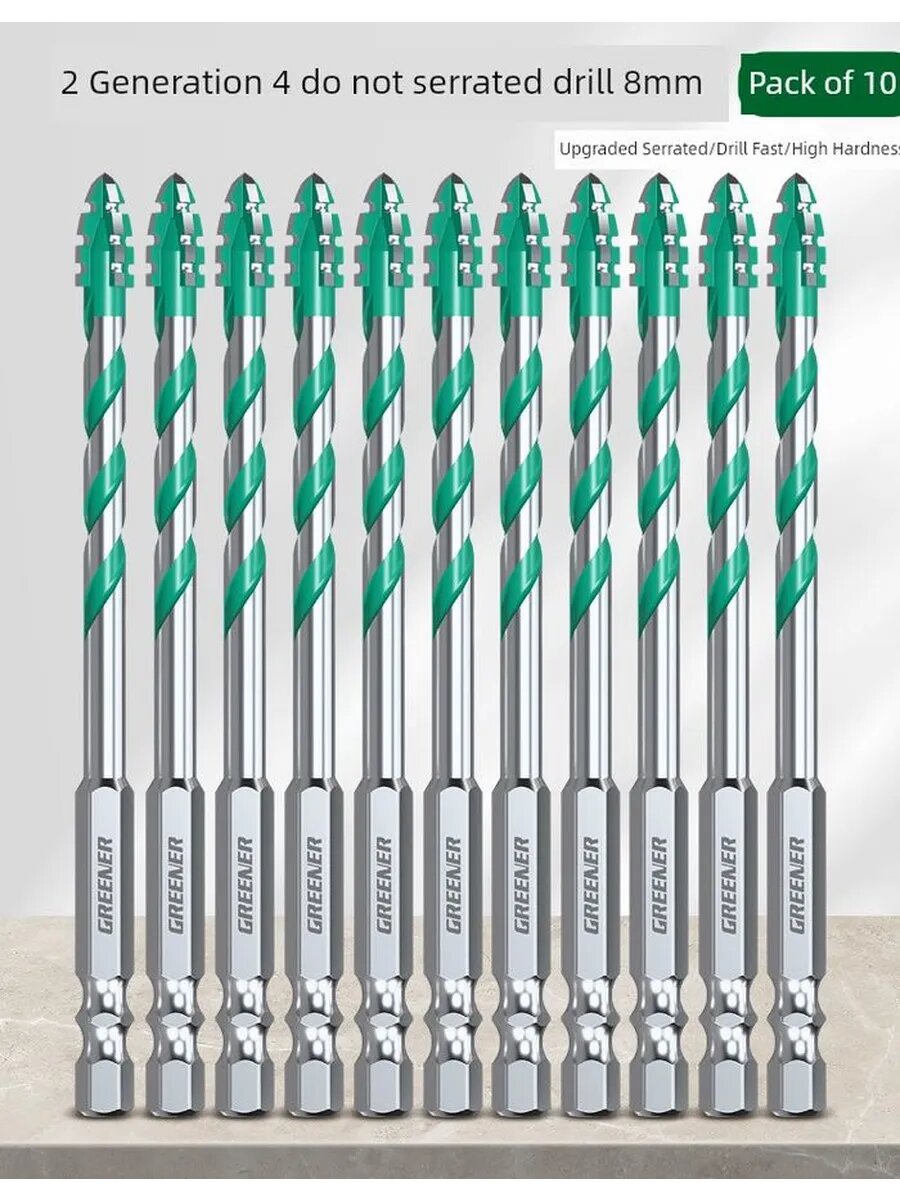 Green Forest, зубчатое, 8 мм, 10 шт, четырехлезвийное