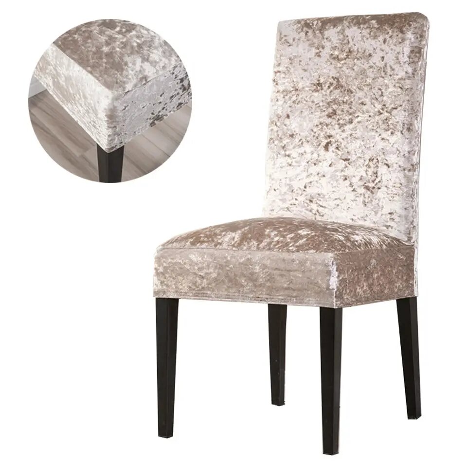 Бархатные чехлы на стулья Homesick, Light Gold, Low-backed 40-48cm