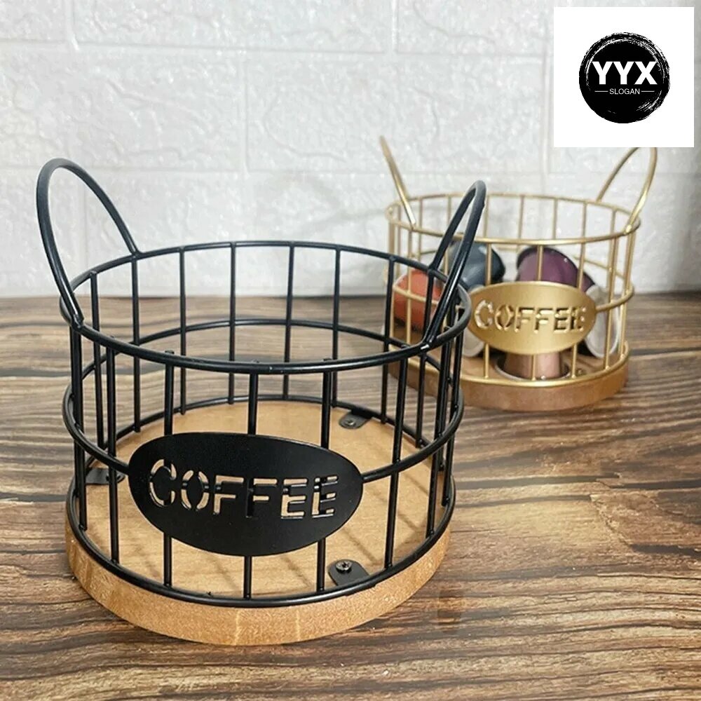 Корзина для хранения кофейных капсул, стеллаж для хранения сухофруктов, столовый гарнитур для спальни, черный