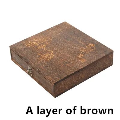 Деревянная чайная коробка из павловнии, Коричневый