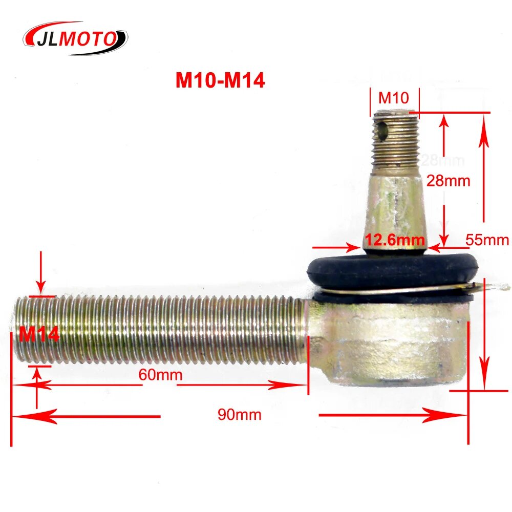 M10/M12-M14 60 мм регулируемый конический шаровой шарнир, комплект подходит для китайского Китая 50cc 49cc 110cc электрический ATV UTV багги квадроцикл Запчасти, M10-M14