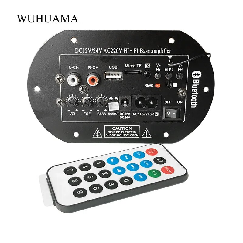 WUHUAMA Bluetooth усилитель сабвуфера для динамиков 5-8 дюймов