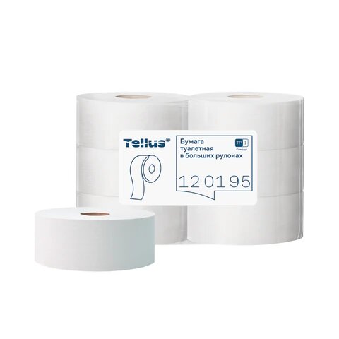 Бумага туалетная большой диаметр рулона 525 м, TORK (Система Т1), комплект 6 штук, Universal, 120195
