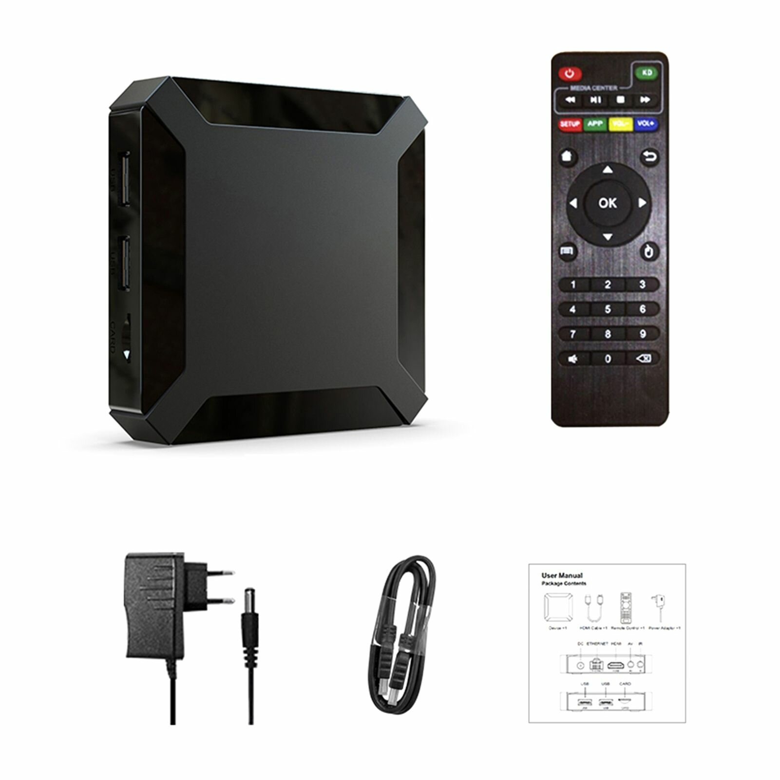 TV Box 4K60, Android 10, H.265, 2+16 ГБ, пульт, DLNA/Miracast