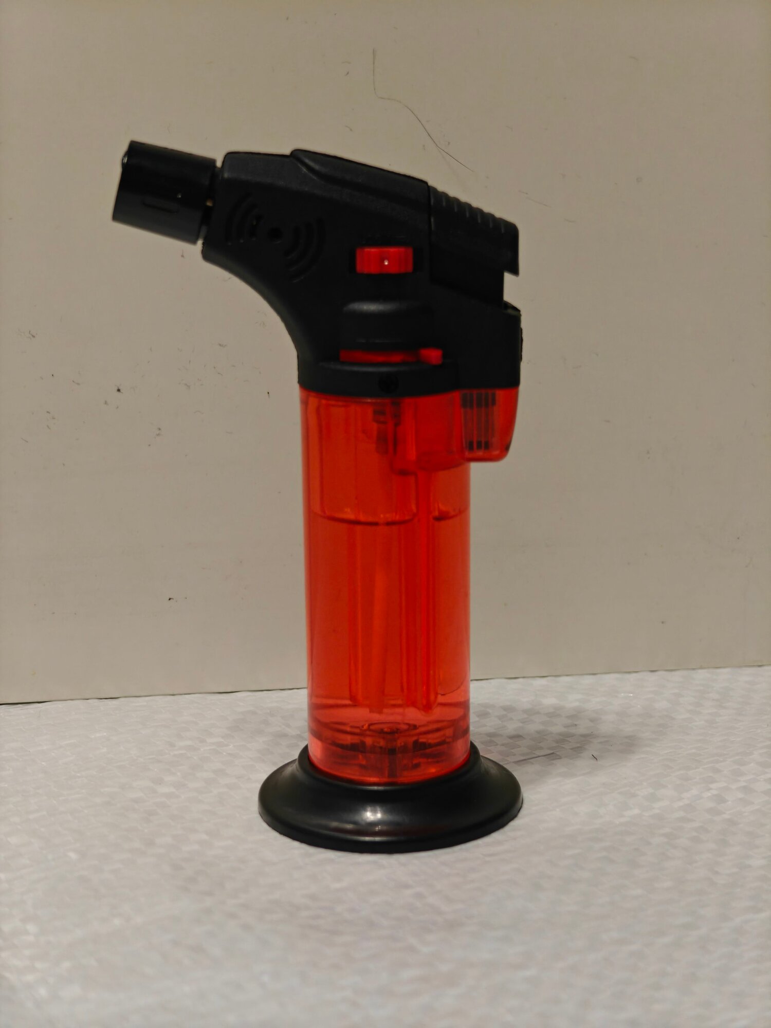 Горелка газовая пьезо J-01 пьезоподжиг, регулировка огня, клапан подачи газа, красная