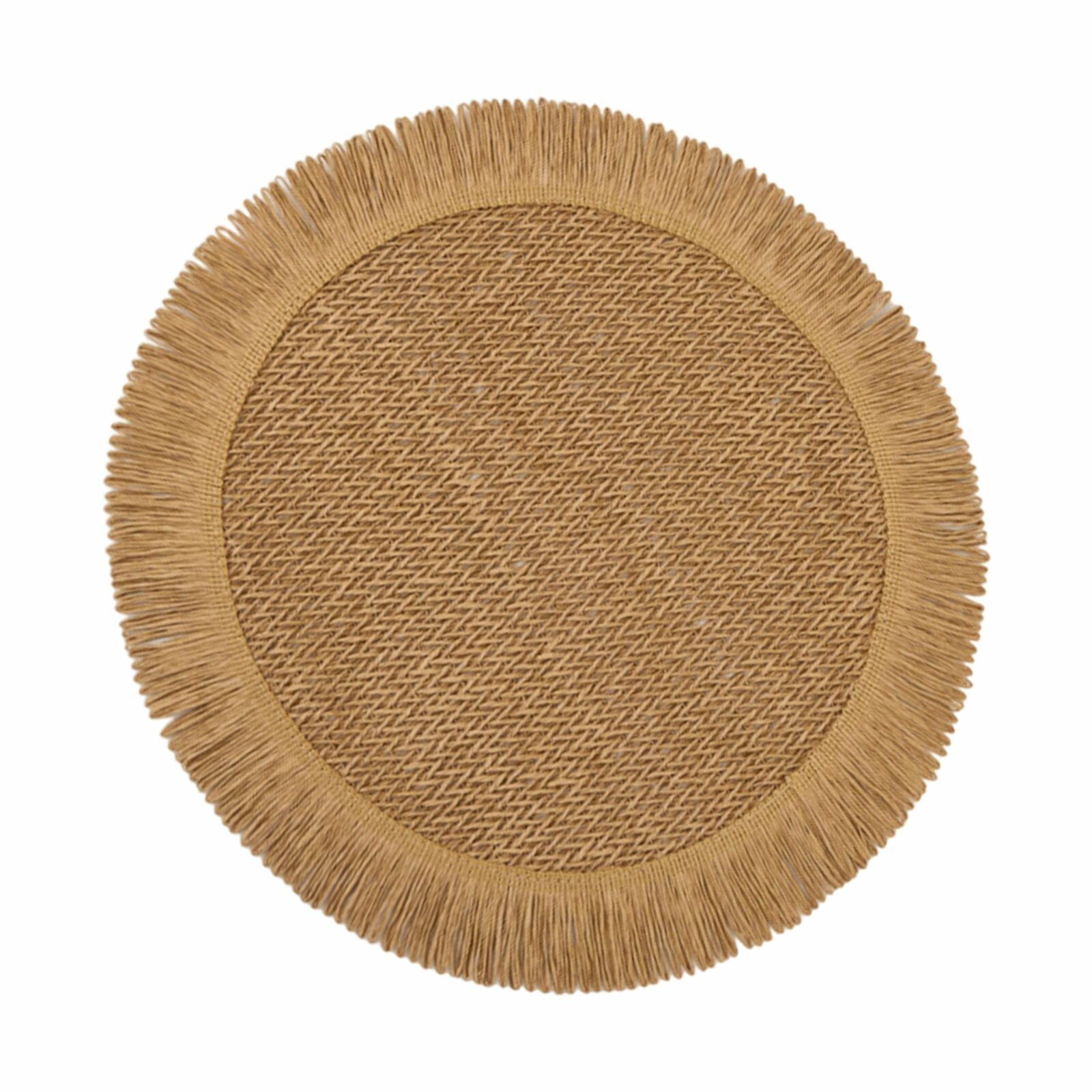 Плетеная подставка из бумаги с кисточками