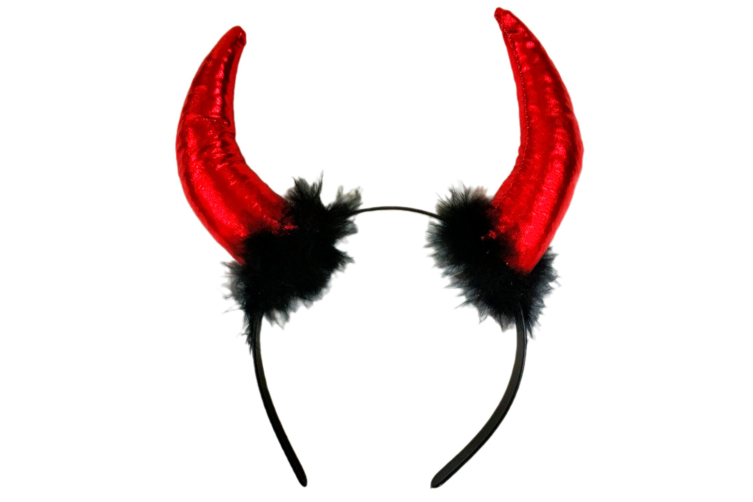 Рога на ободке большие красные с черным мехом, рога высотой 12 см
