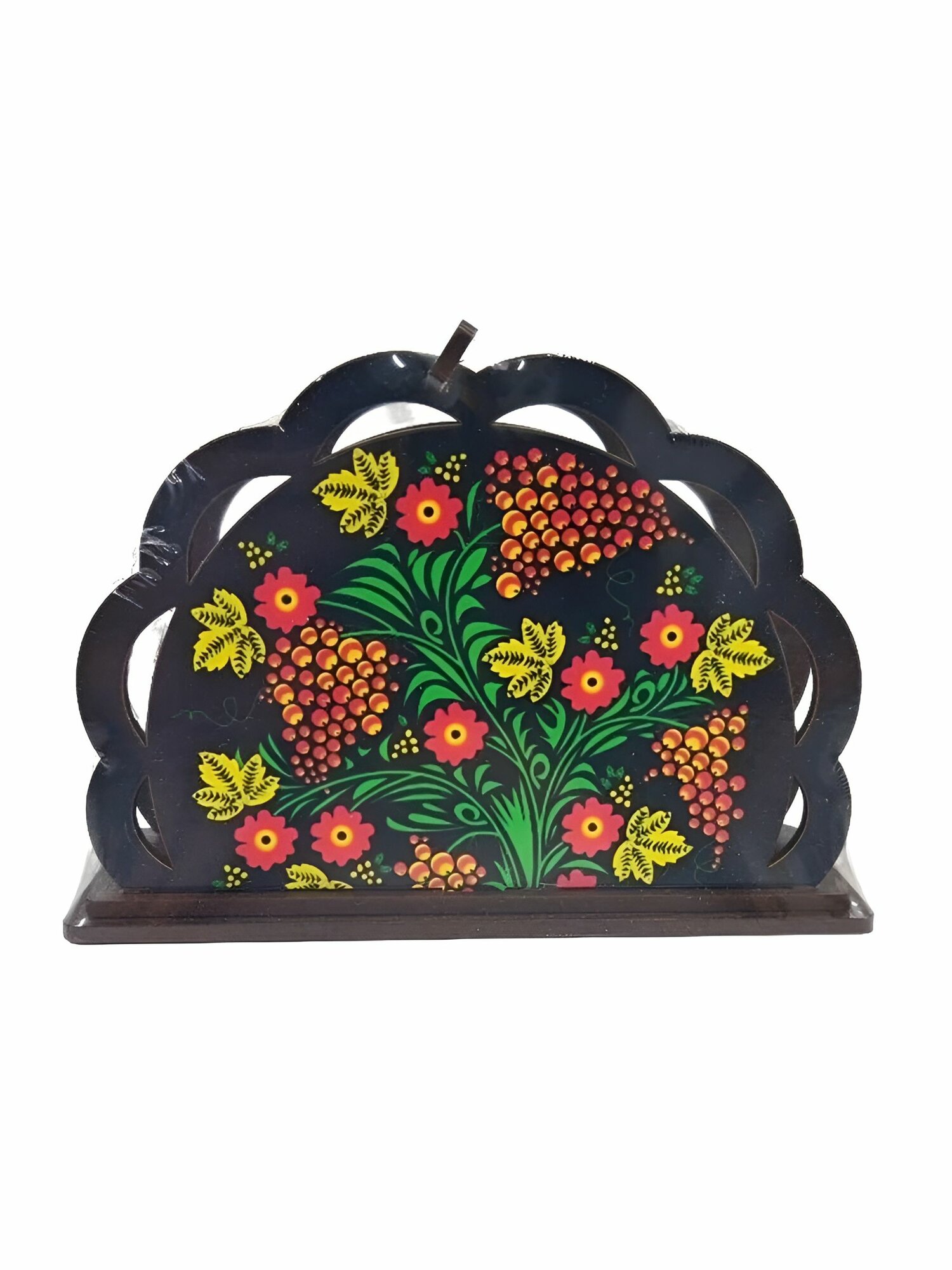 Салфетница деревянная под хохлому