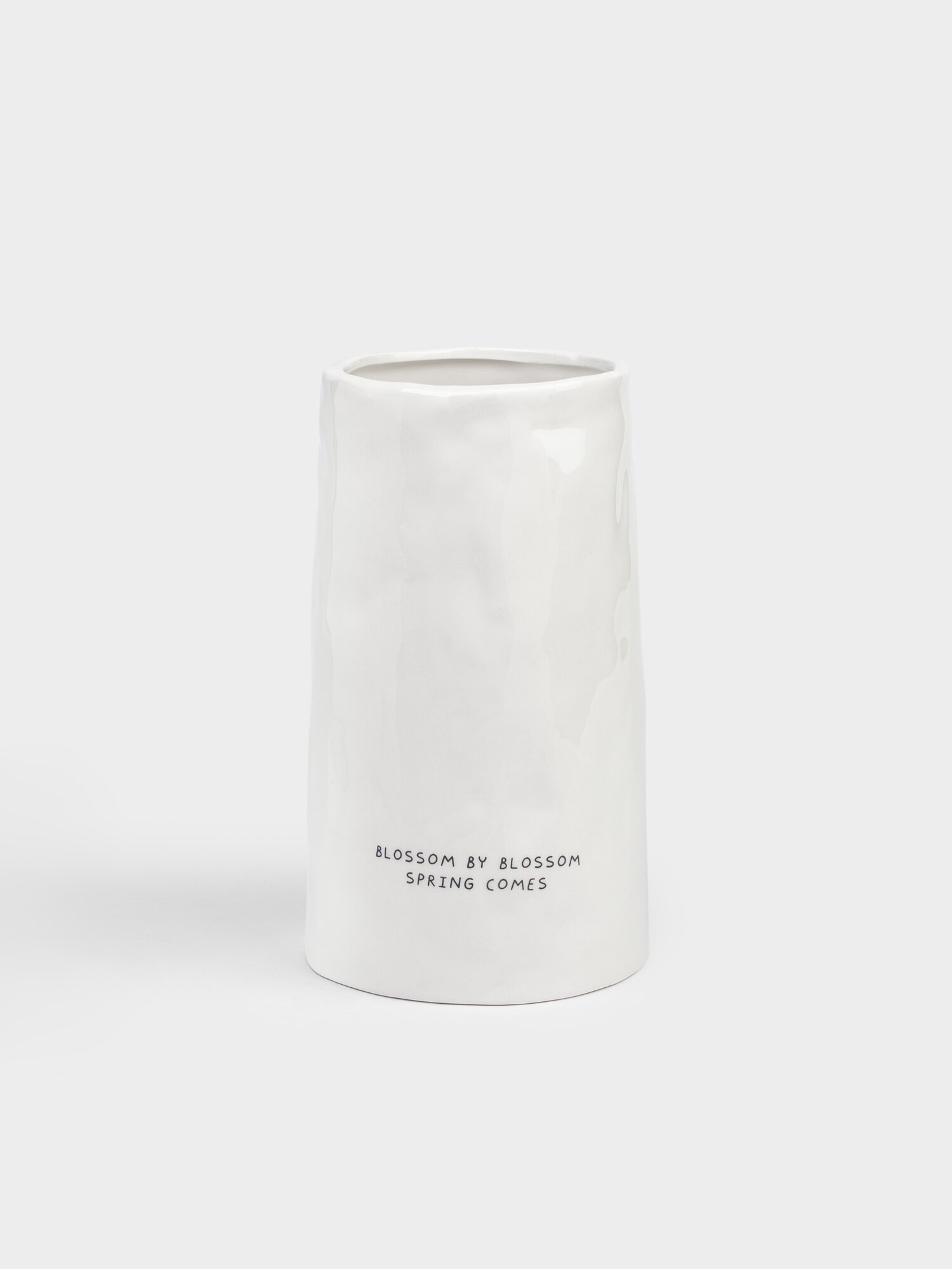 Ваза для цветов, 20 см, керамика D, молочная, Blossom, Crumple font