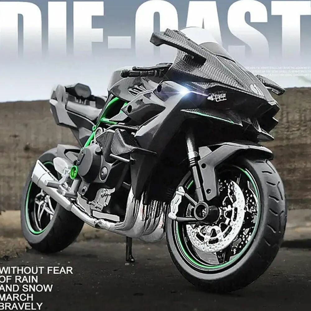 Модель мотоцикла коллекционная с подножкой 1:18/ игрушка для мальчиков, игрушечный транспорт, мото