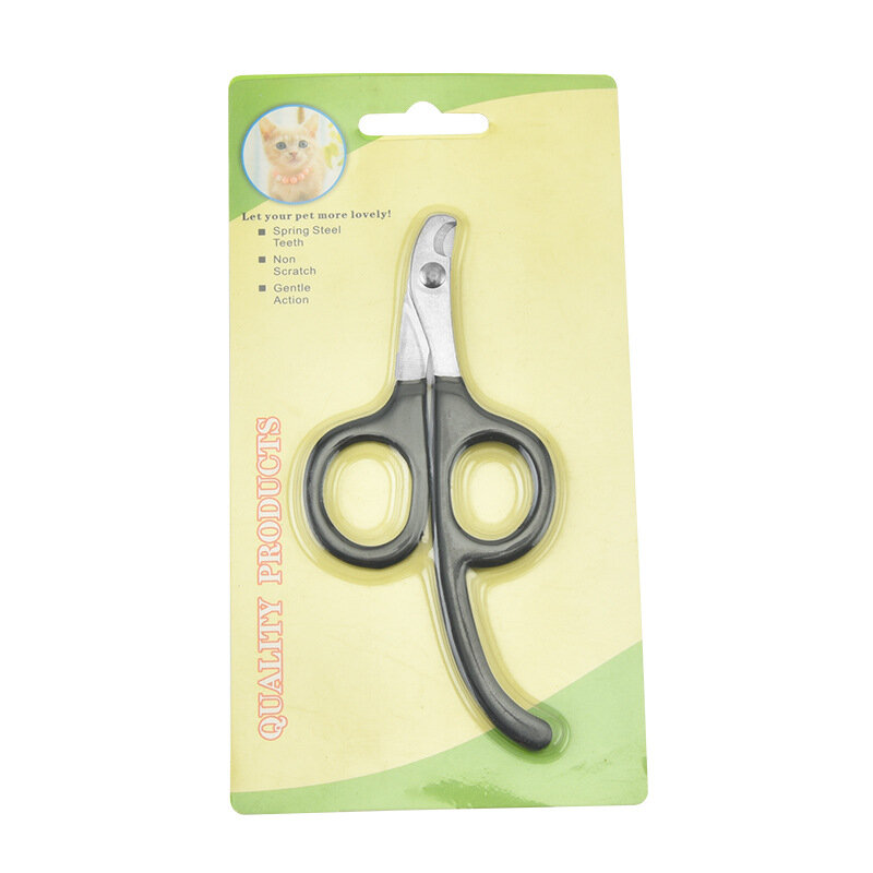 Ножницы для кошек и собак из нержавеющей стали, черный цвет, безопасный инструмент для ухода за питомцами