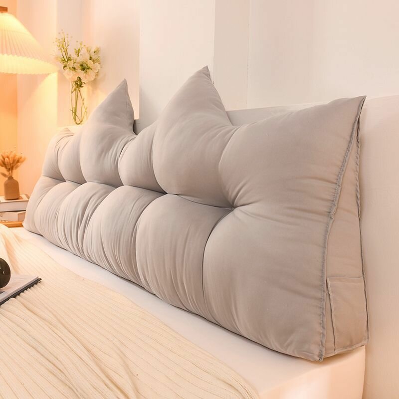 Серый, Симпатичная прикроватная треугольная подушка, 100x45x15 см