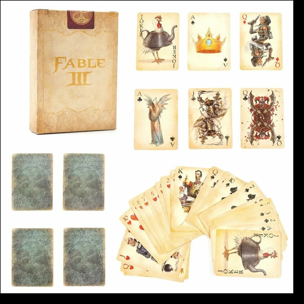 Коллекционная игральные карты Fable 3 в винтажном стиле,54 карты