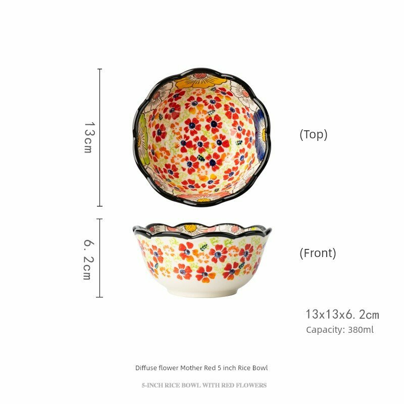 Расписная керамическая миска, бытовая посуда, ретро-миска для супа, миска для лапши, миска для риса, салатница, миска
