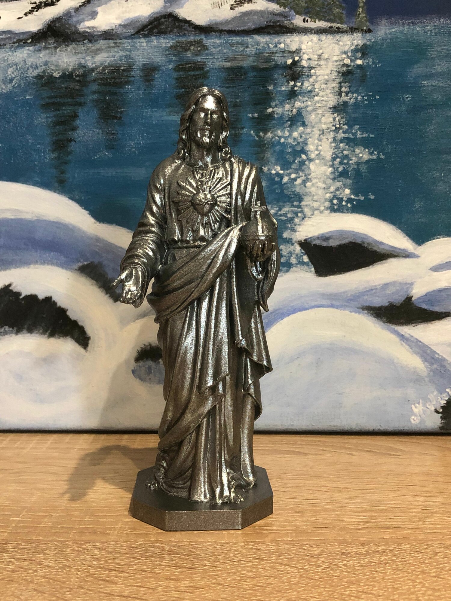 Статуэтка Иисуса Христа 18 см. под серебро эксклюзивная ручная работа