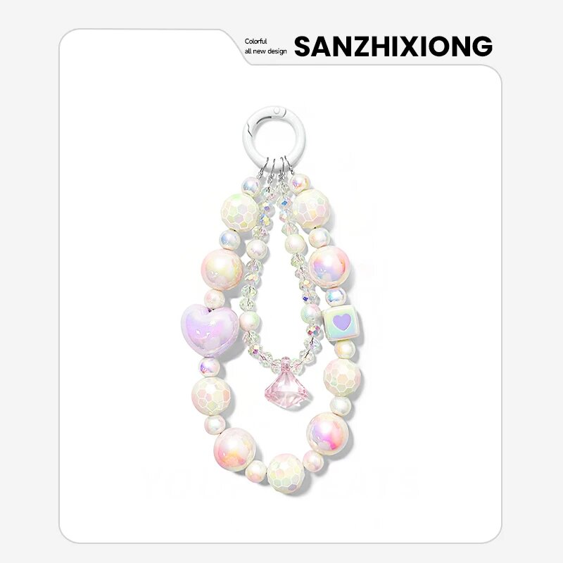 Красочный брелок-подвеска из бусин для ключей от машины, изысканный брелок-подвеска из бусин, небольшой подарок