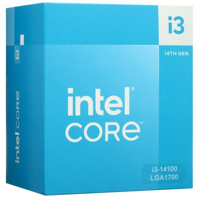 Intel Процессор Intel Core i3 14100 BOX 3.5 ГГц - 4.7 ГГц/4 ядра/12 Мб/110 Вт/Socket LGA1700
