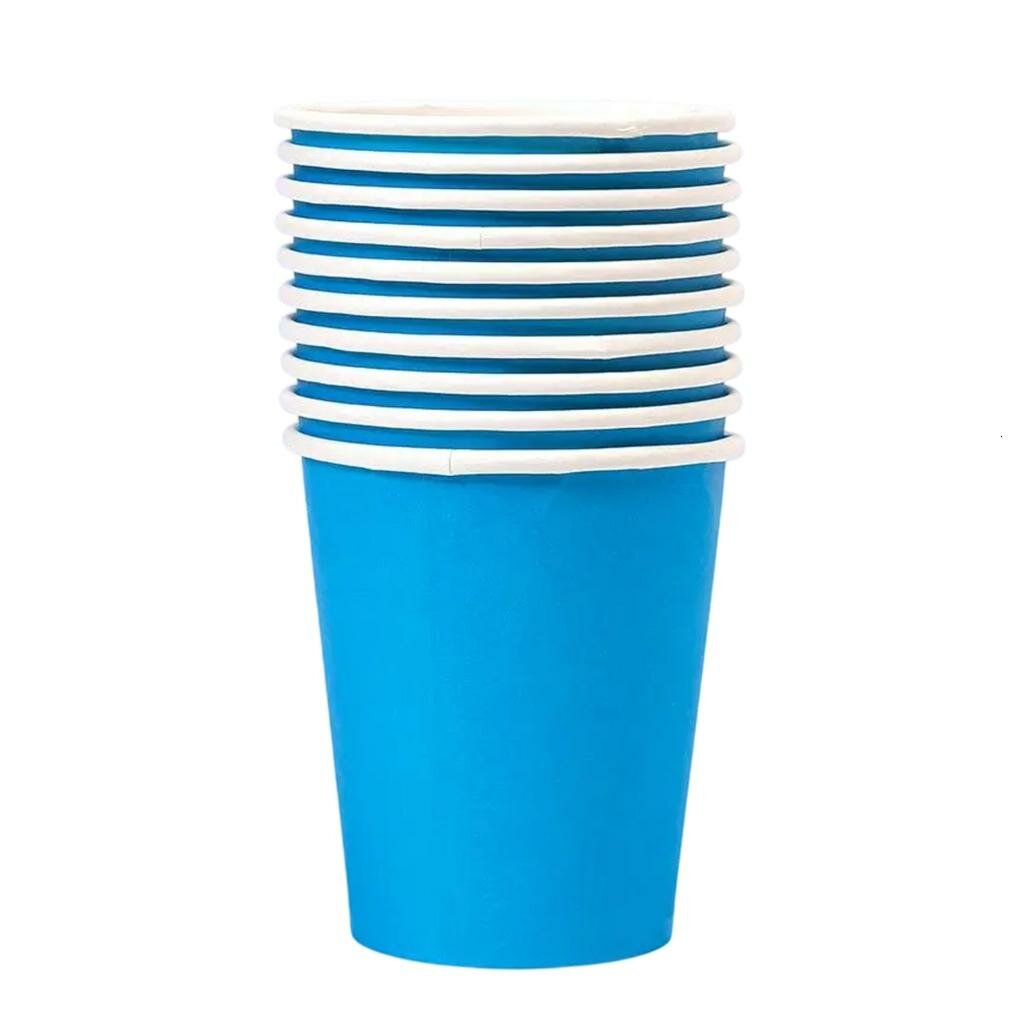 Одноразовые биоразлагаемые стаканы для кофе, розовые, 10 шт, Синий