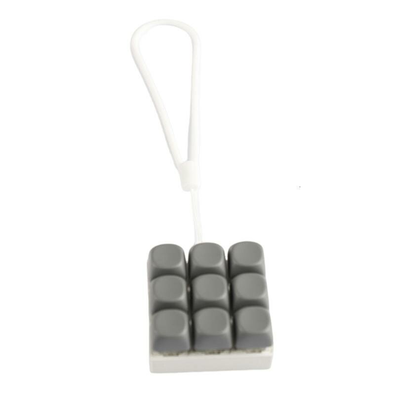 Ключи-кликеры 9 шт, клавиатура-брелок, антистресс, для геймеров, Серый