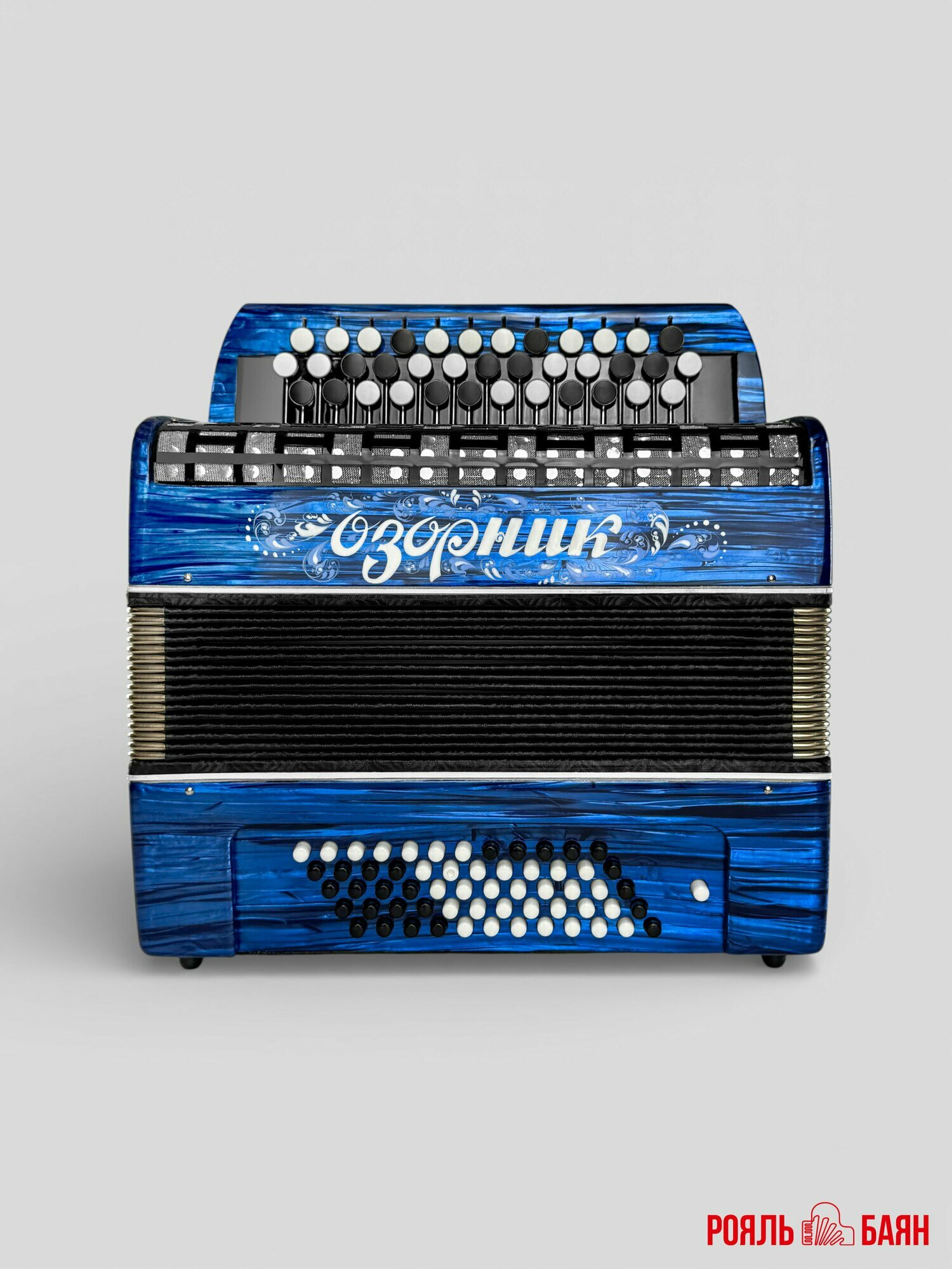 Баян Озорник 37x60-II B24 YL, синий (Шуйская гармонь)